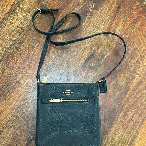 Coach | Bags | Coach Mini Rowan File Bag In Crossgrain Leather Black ...